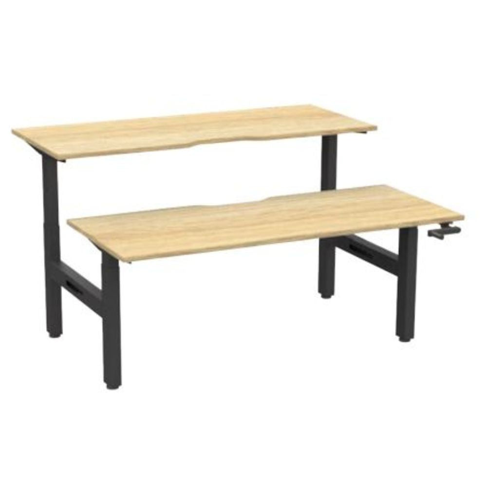Boost Crank Manual Height Adjustable Back to Back Desk (no cable tray ...