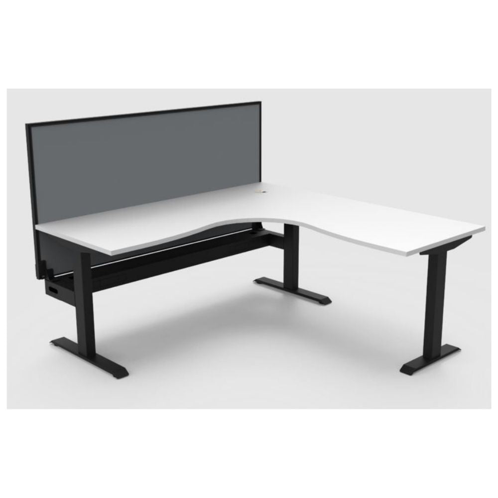 Boost Static Workstation with Cable Tray & Screen – Keen Office