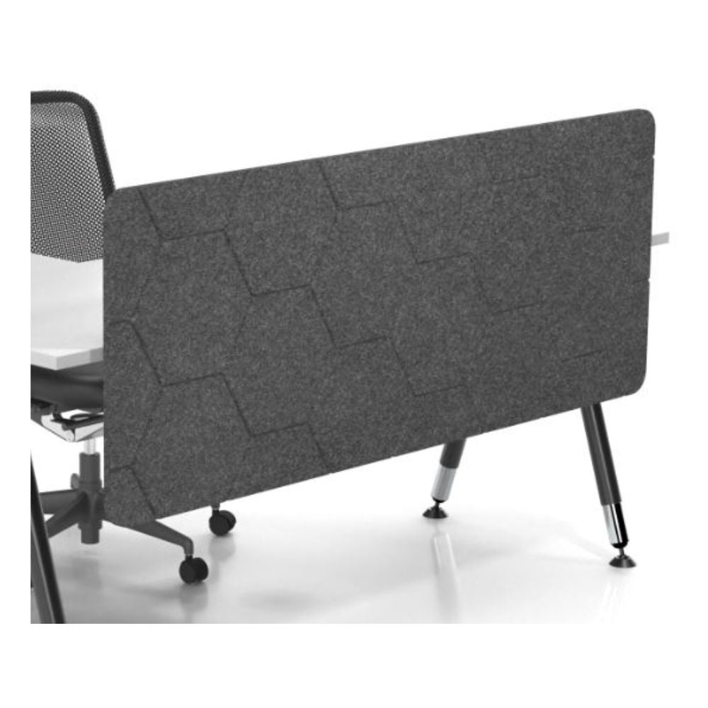 Privi Desk Hung Screen with Etched Geometric Pattern – Keen Office